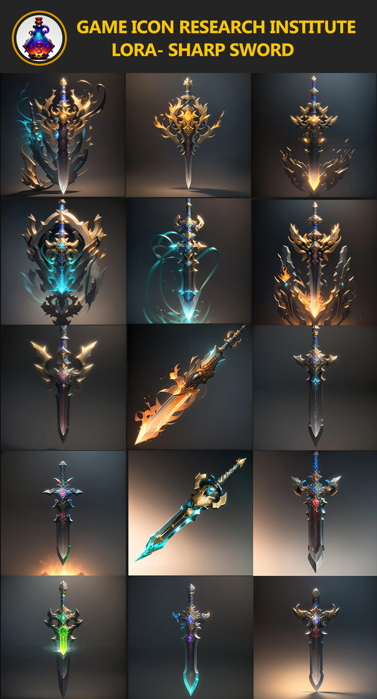 GameIconResearch_sword_Lora - v1.0 | Stable Diffusion LoRA | Civitai