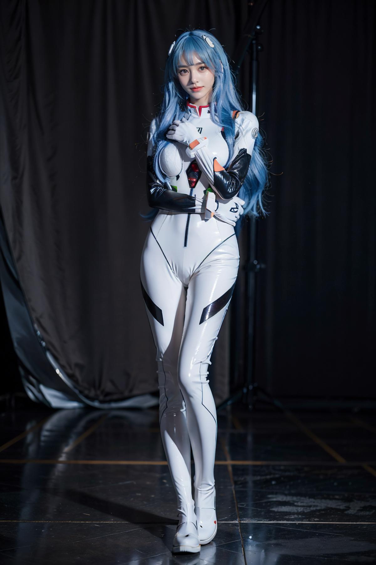 Ayanami Rei long hair plugsuit cosplay costume |《EVA》绫波丽 长发 战斗服 cos 服 |「EVA」綾波レイ ロングヘア バトルスーツ ...