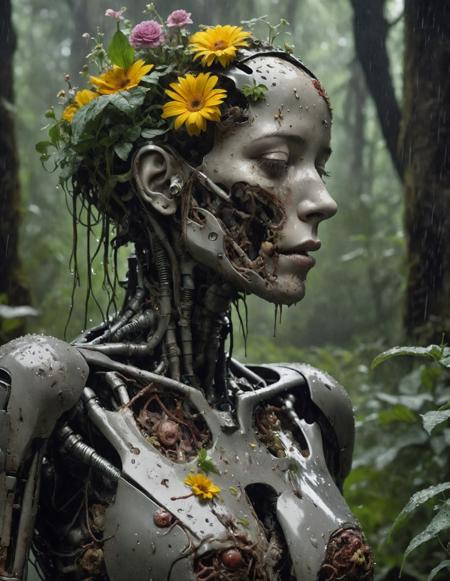 AI Image Creation photo of a decayed female robot with the - AIEasyPic