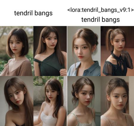 Tendril bangs hairstyle - v1.0 | Stable Diffusion LoRA | Civitai