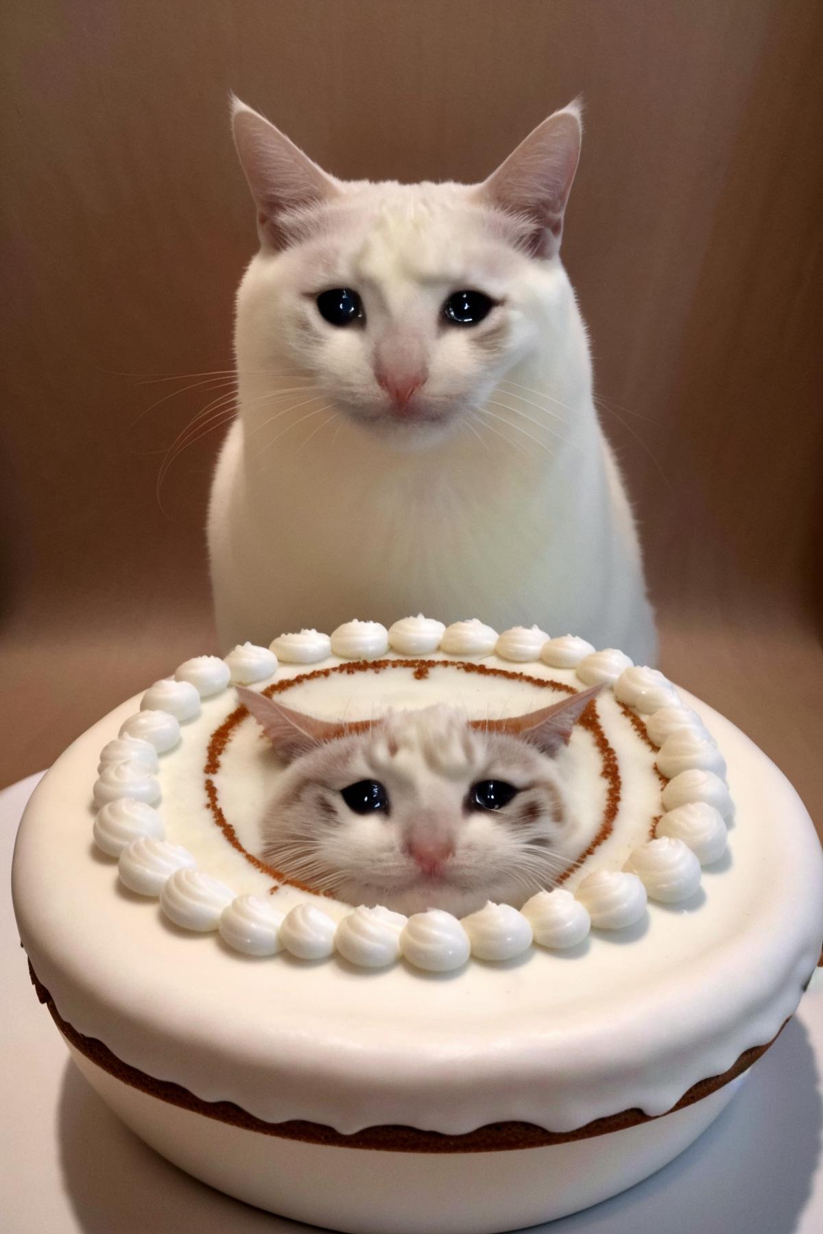 Sad Cat Birthday Cake