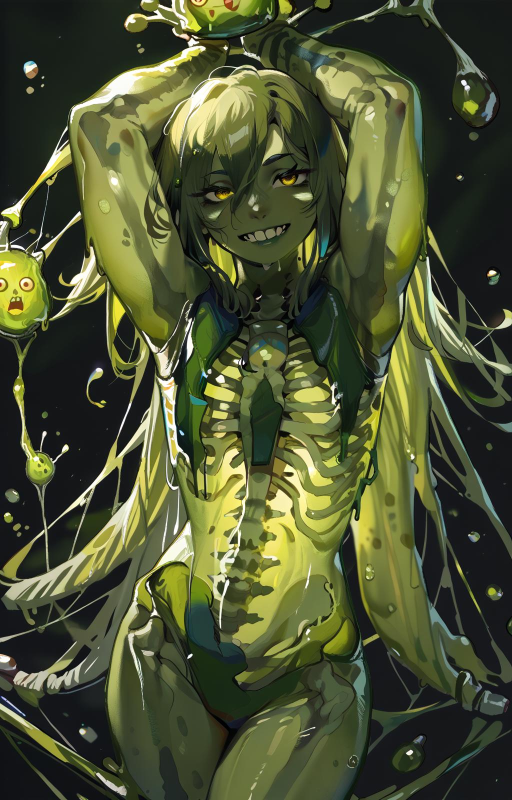 Slime girl skeleton concept - basePony_v2.0 Showcase | Civitai