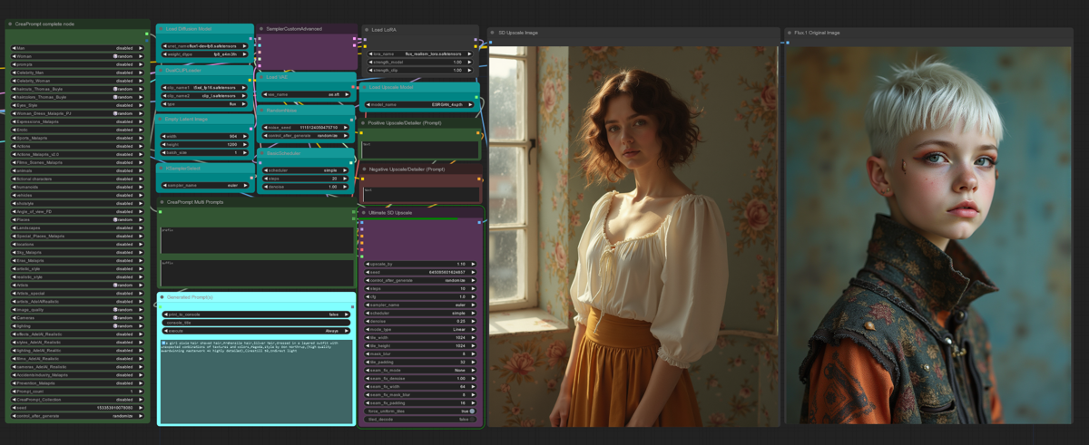 Multi Prompts Flux.1-Dev+Lora Realism+Upscale - v1.0 | Flux Workflows ... Multi Prompts Flux.1-Dev+Lora Realism+Upscale - v1.0 | Flux Workflows ...