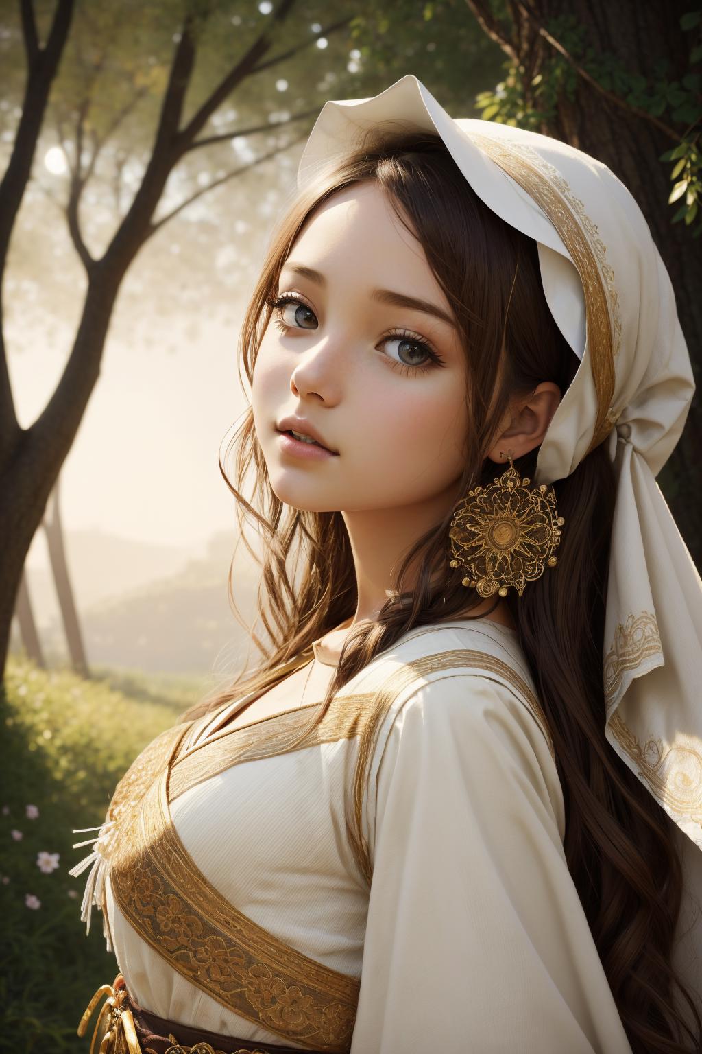 AI Image Creation 1girl, (portrait art stylized by Wes Wil - AIEasyPic