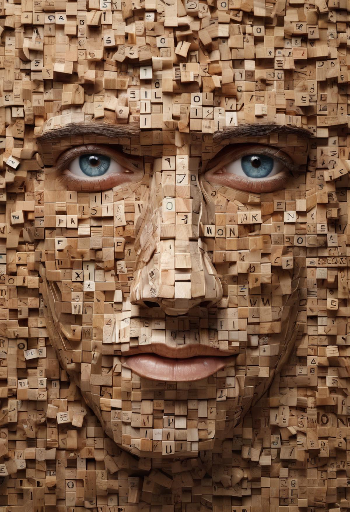 A man's face made out of scrabbles | Civitai