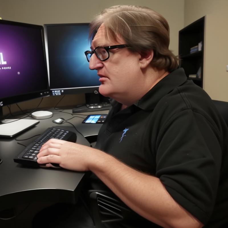 Gabe Newell aka Gaben (Valve) images generated with AI