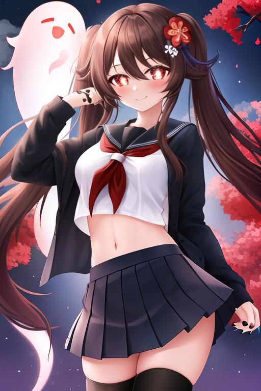 hu_tao/胡桃/胡桃 (Genshin Impact) - v1.0 | Stable Diffusion LoRA | Civitai