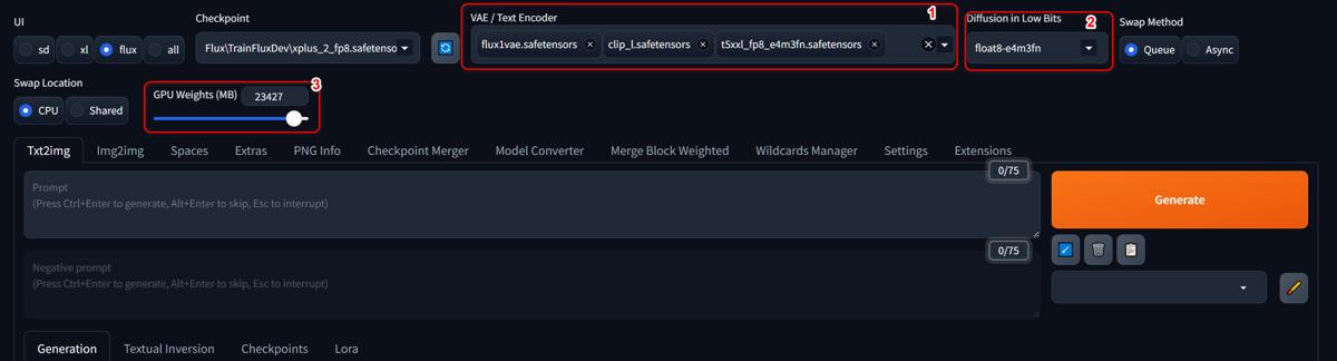 Simple setting forge UI for runing Flux no include vae and clip | Civitai