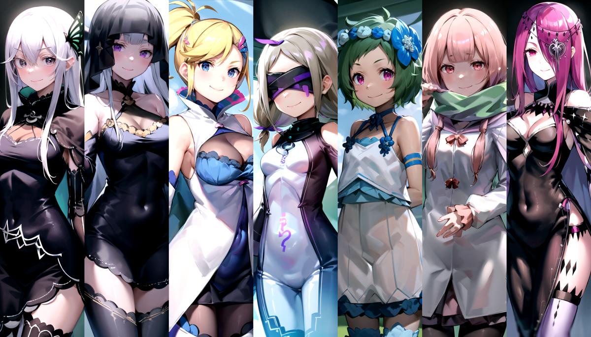 Re:Zero Witches Pack 7 in 1 - Echidna Satella Minerva Daphne Typhon Carmilla Sekhmet - v1 ...