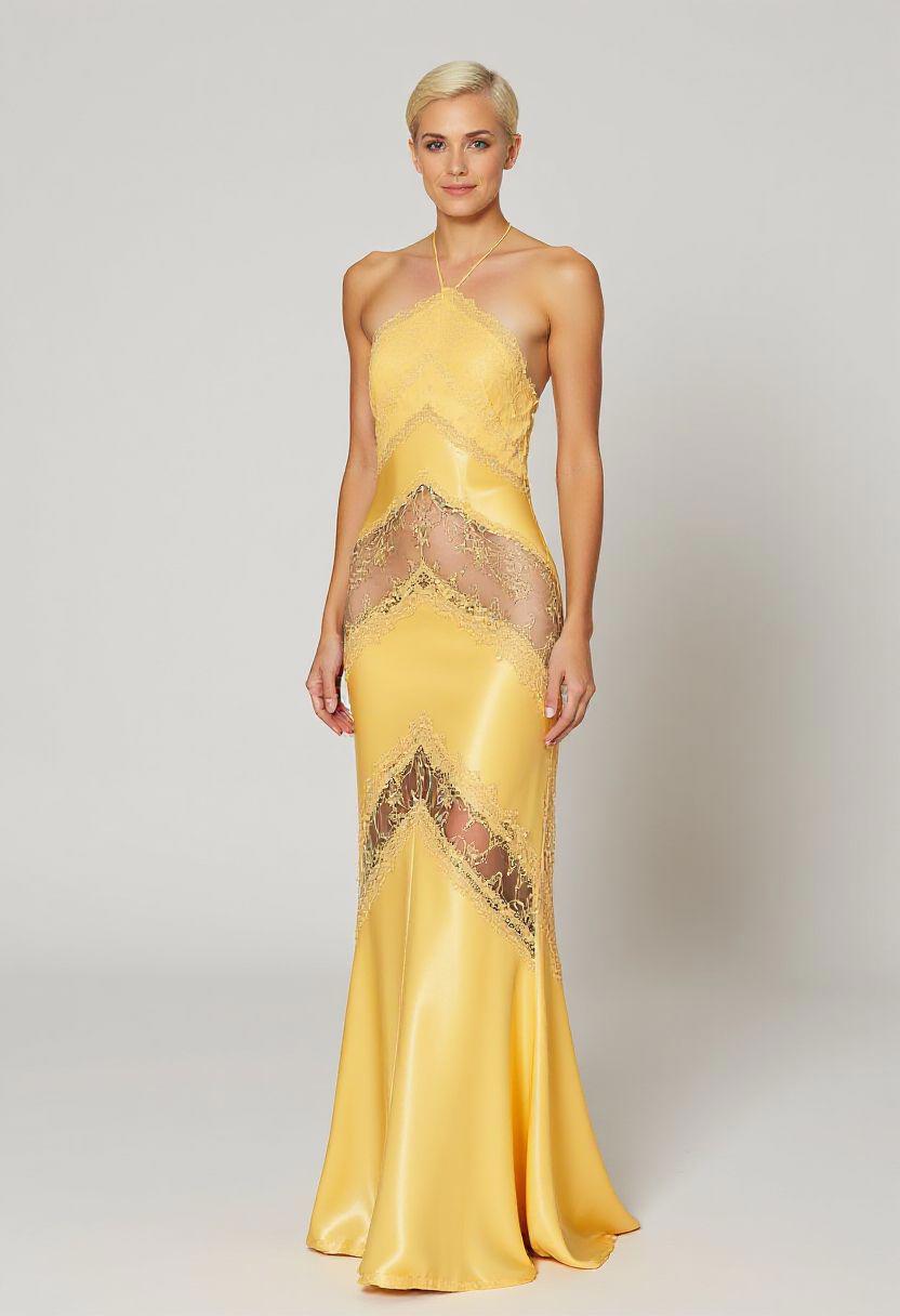 [FLUX] Sheer Lace Neckholder Dress