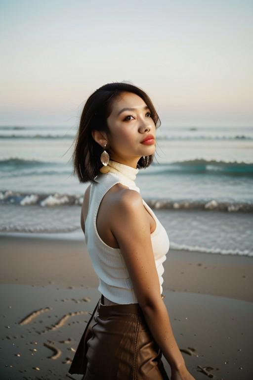 Thai Chrissie at the beach | Civitai