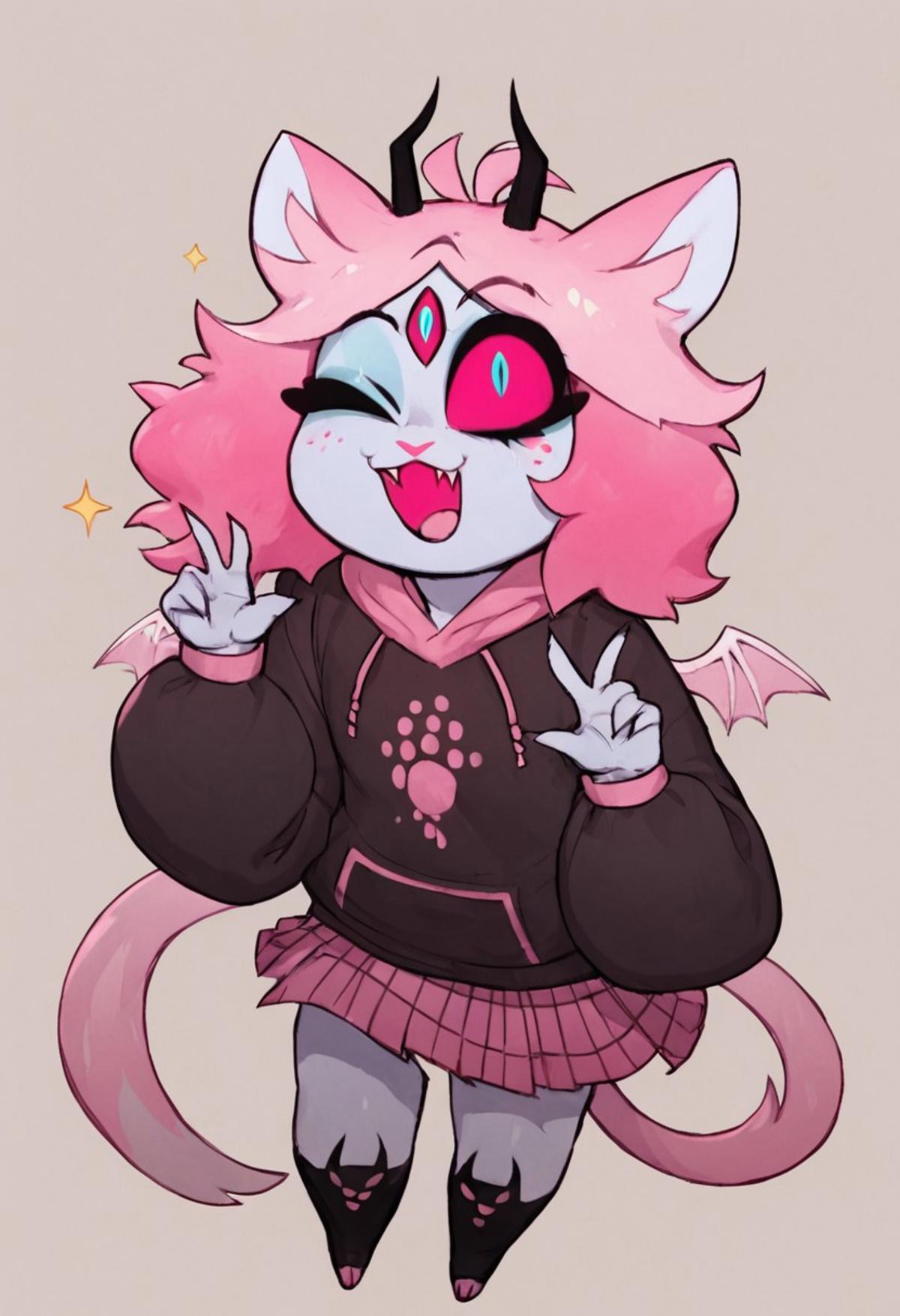 Emberlynn Pinkle - Helluva Boss - Weaboo-Boo Short - Hellcat Version ...