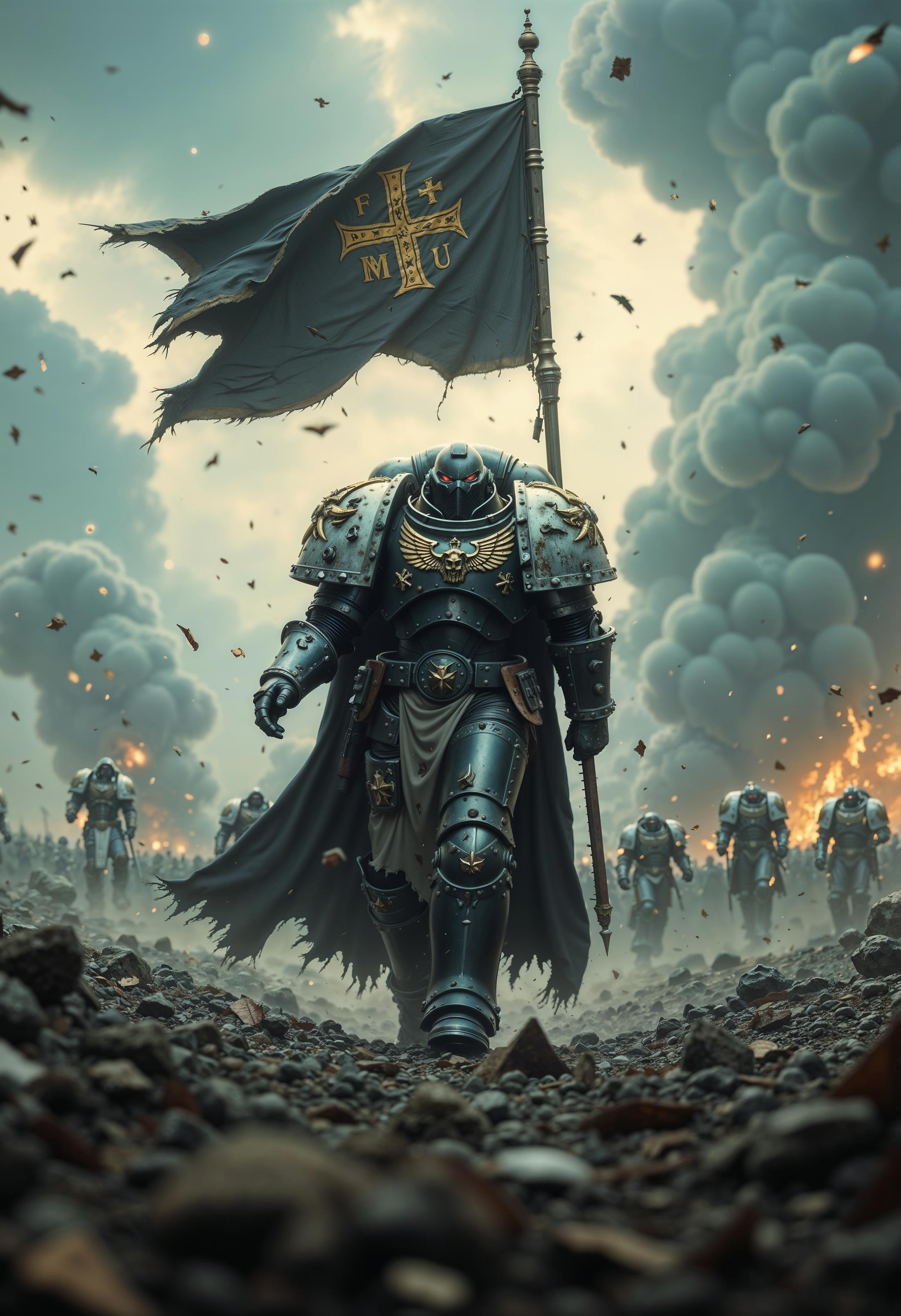 The Space Marines Warhammer 40K | Flux + Pony + illustrious - Black Templars Flux