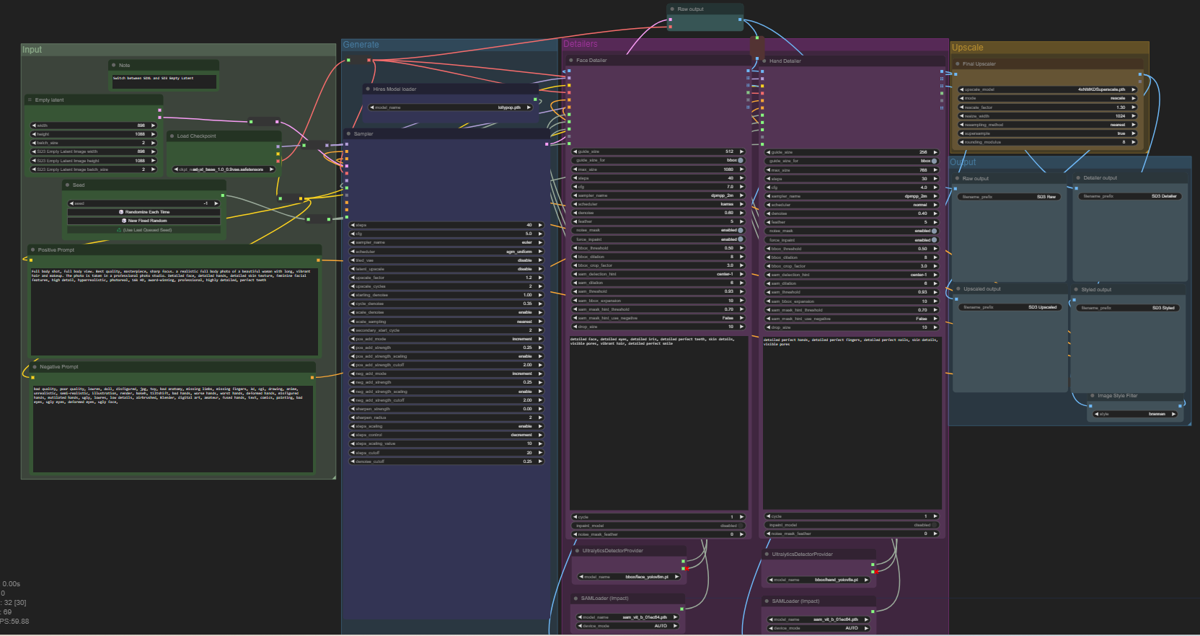SD3 including face/hand detailer and upscaler - v1.0 | Stable Diffusion Workflows | Civitai