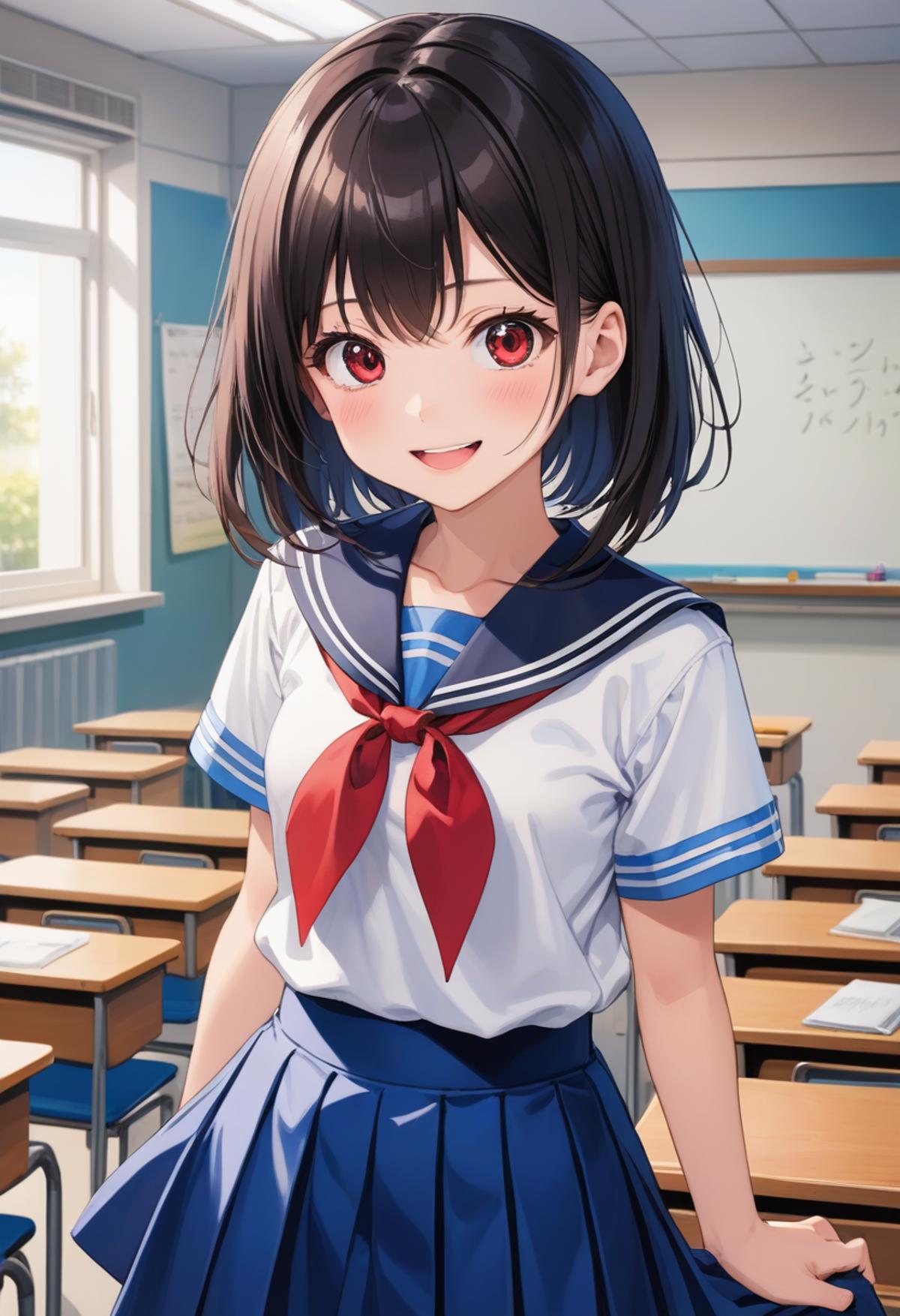 Teenage girls in Japanese school uniform "Sailor-fuku". | Civitai