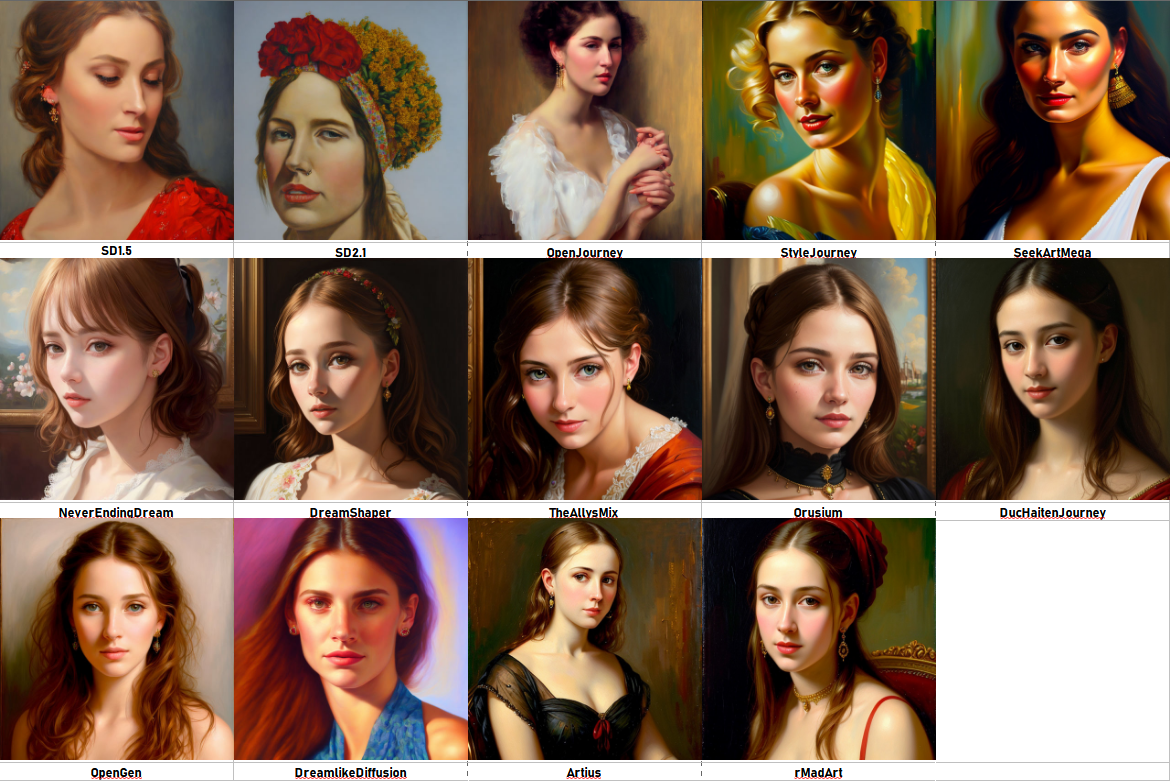 Civitai | A simple comparison of woman portraits