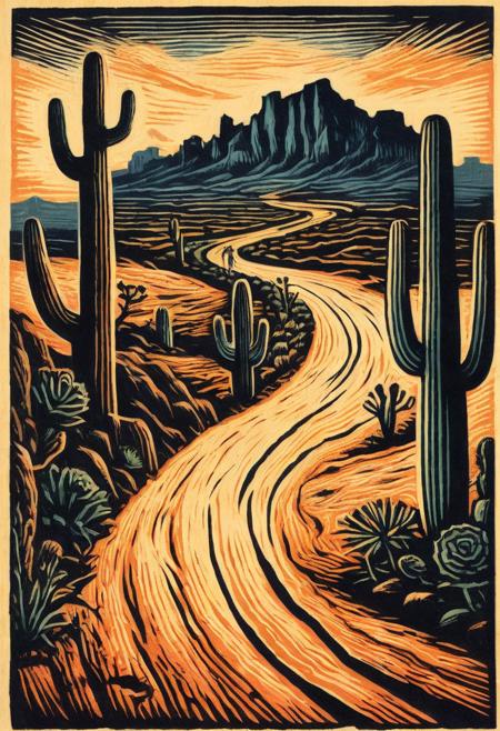 Eldritch Wood Block Print - v1.0 | Stable Diffusion XL LoRA | Civitai