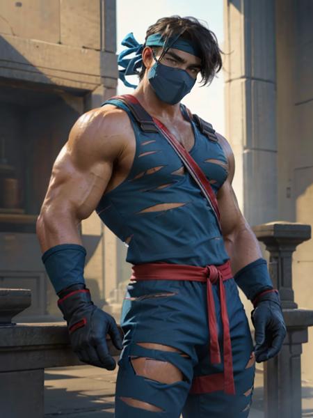 AI Image Creation Jago_KI_I, ninja mask, solo, black hair, - AIEasyPic