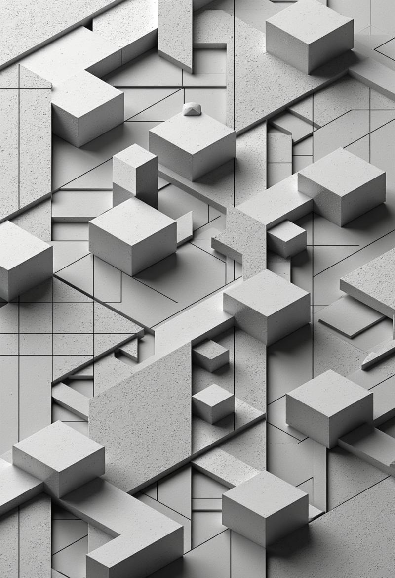 cubes on the move; greyscale shapes | Civitai