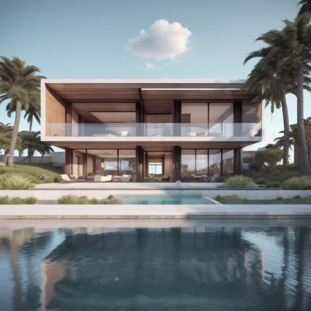 XSArchi_109PoolHouse泳池独栋正视角 - v1.0 | Stable Diffusion LoRA | Civitai