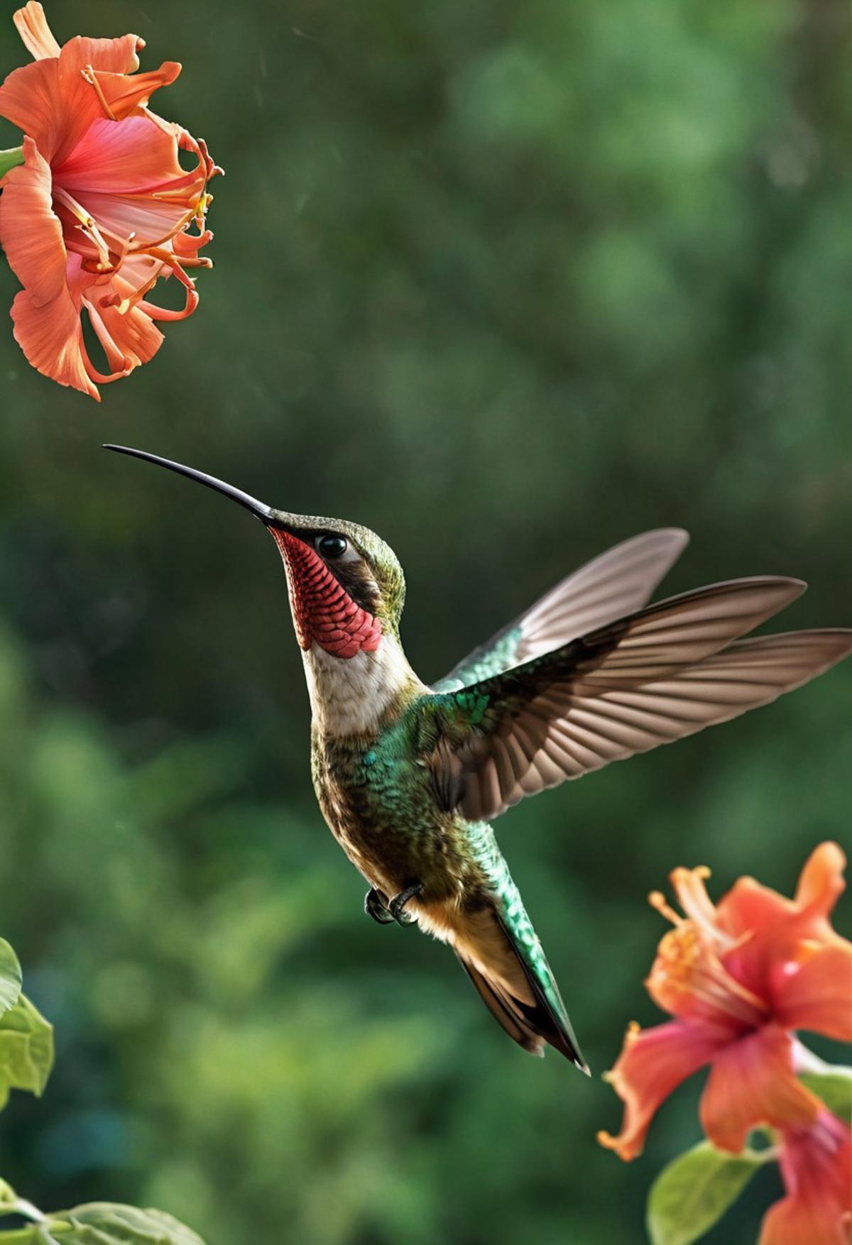 Colibri flying near a flower | Civitai