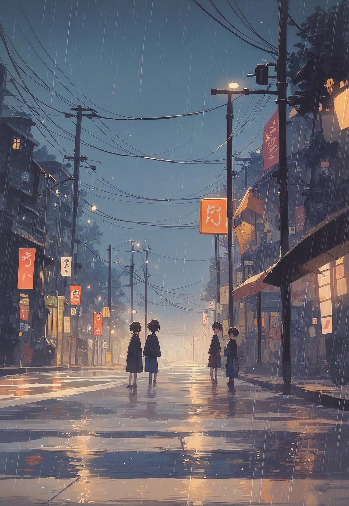 A street at night | Civitai