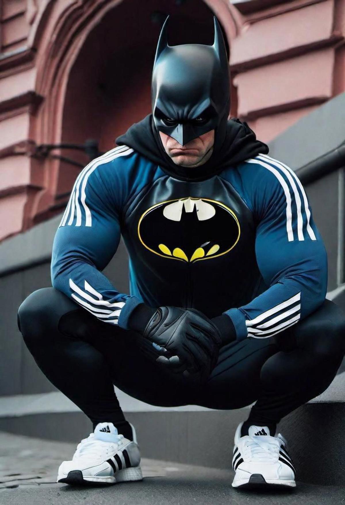 Batman/Nietzsche in Adidas tracksuit squatting in Moscow | Civitai