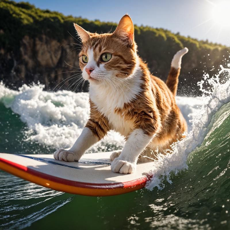 Surfing Cat | Civitai