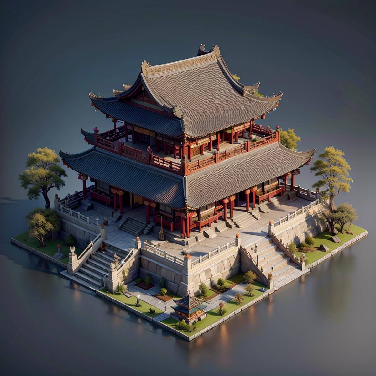 Isometric Chinese style Architecture LoRa - v1.0 Showcase | Civitai