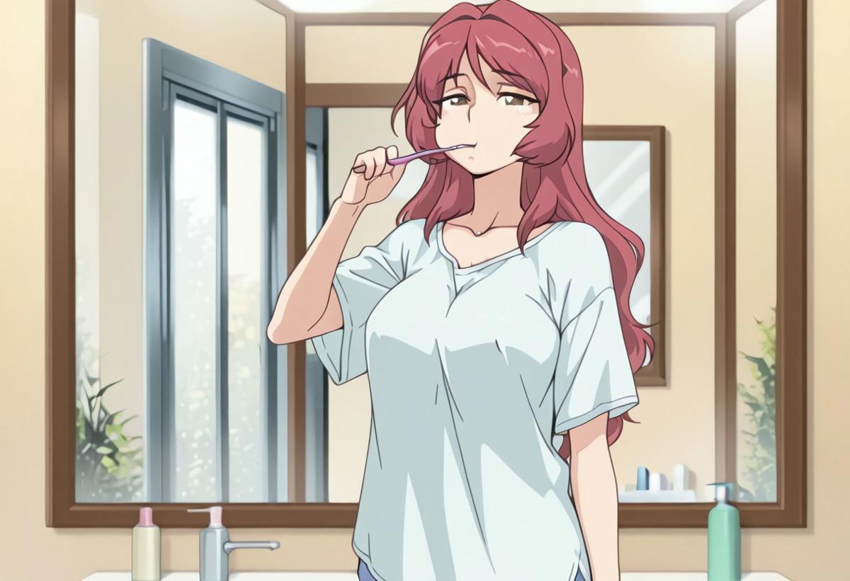 Takama Kozue brushing teeth | Civitai