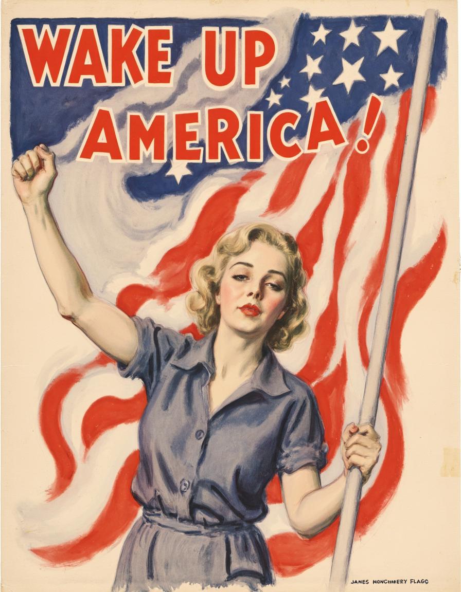 American Propaganda Painting - James Montgomery Flagg Style - Flux1-Dev