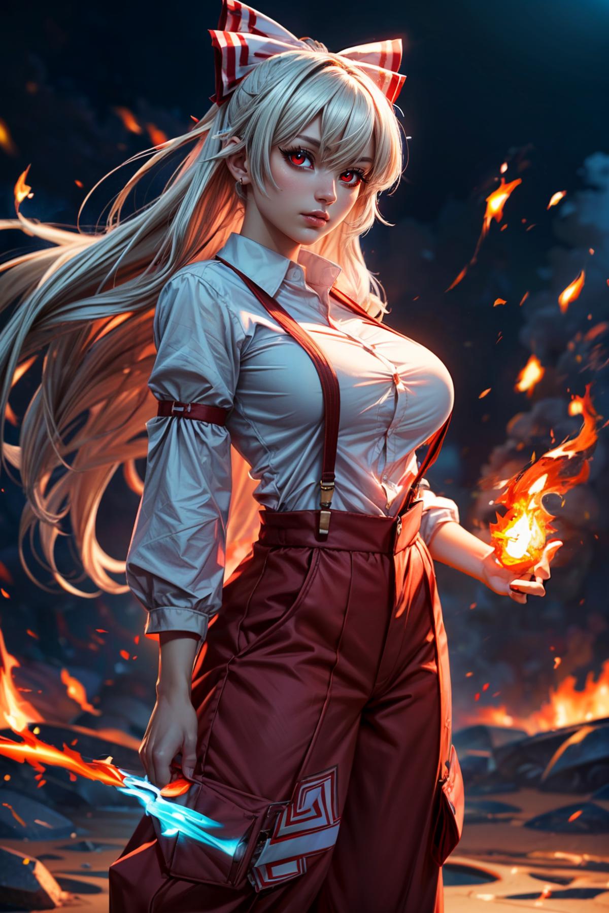 Fujiwara no Mokou: Immortal Smoke | 藤原 妹紅 (Touhou: Imperishable Night) - v1.0 | Stable Diffusion ...