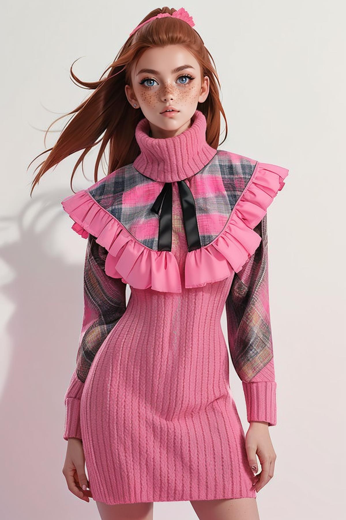 Plaid Frilly Knit Dress - v1.0 | Stable Diffusion LoRA | Civitai