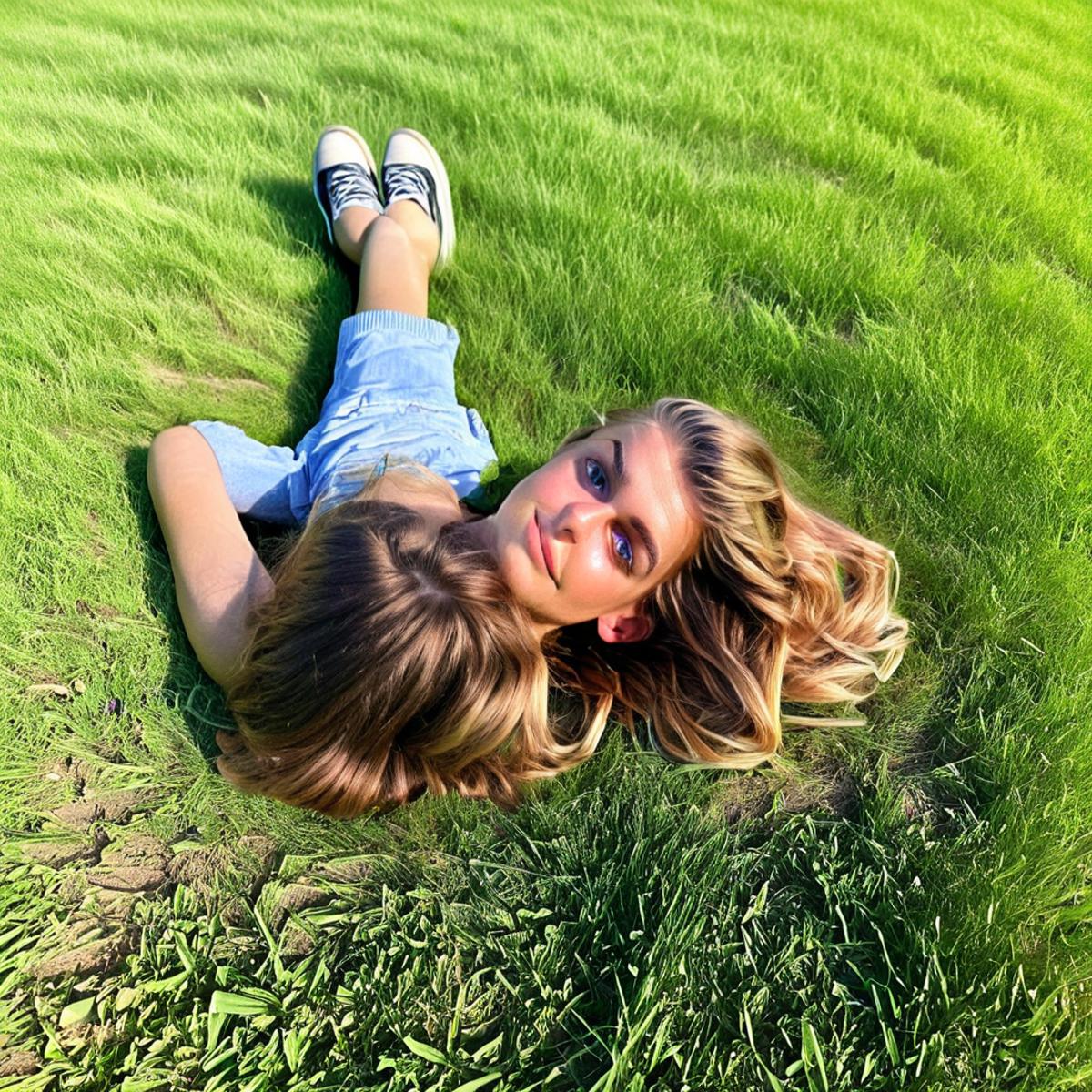 SD3 Experience - Girl Lying on Grass - Girl Lying on Grass | Stable ...