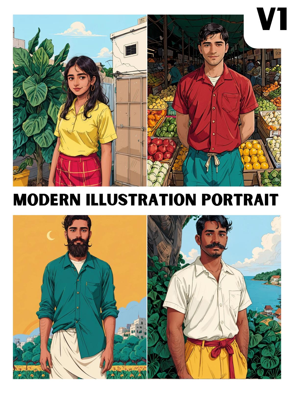 Modern Illustration Portrait - v1.0 | Stable Diffusion LoRA | Civitai