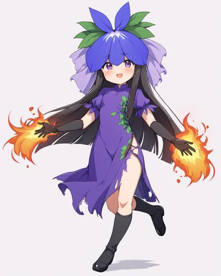 AI Image Creation yomotsu hisami,1girl, solo, purple_dress - AIEasyPic