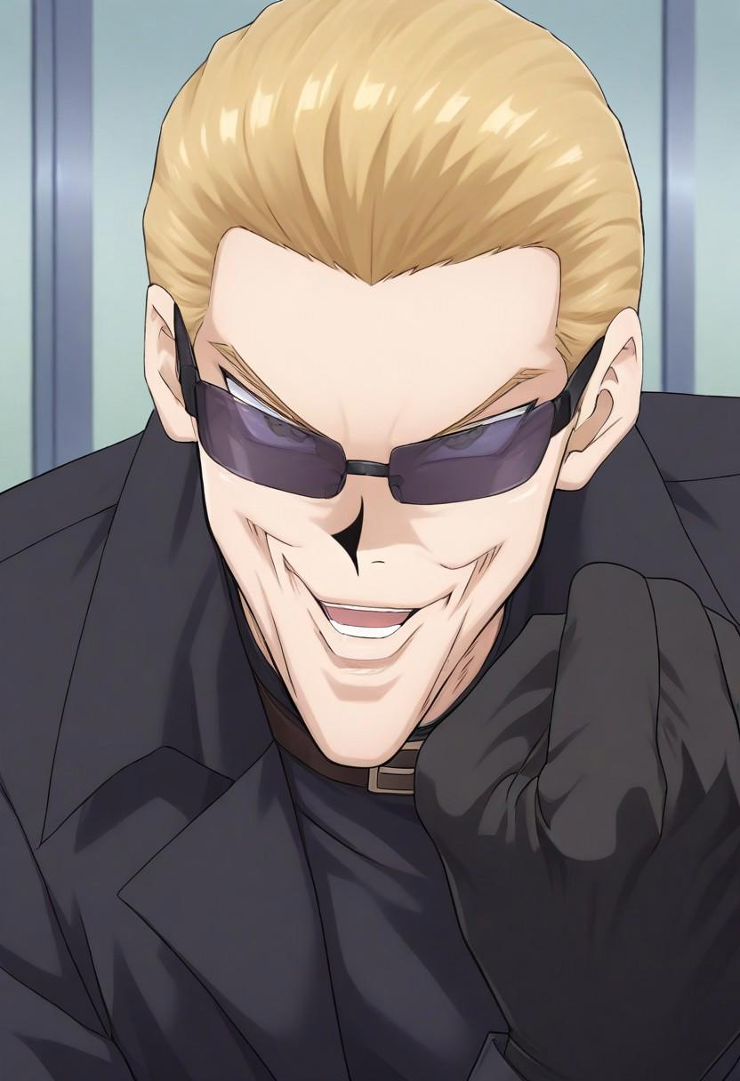 Wesker doing the Joey Chin, because I needed something silly for April ...