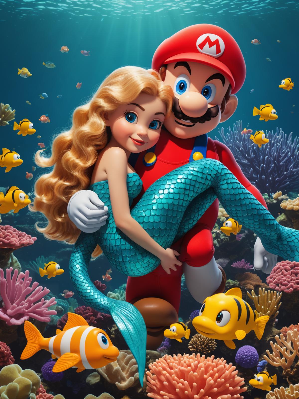 Super Mario and the Mermaid | Civitai