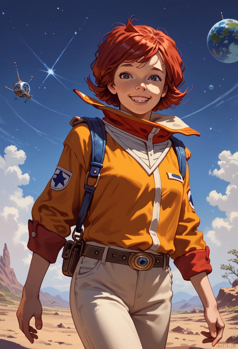 Alisa explores a deserted sandy planet | Civitai