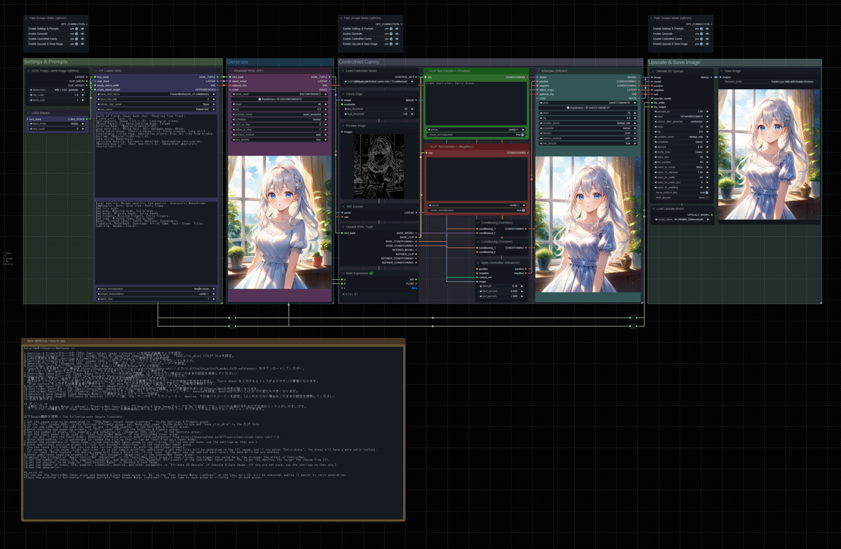 [ComfyUI Workflow] ControlNet Cannyでディテールアップ ...