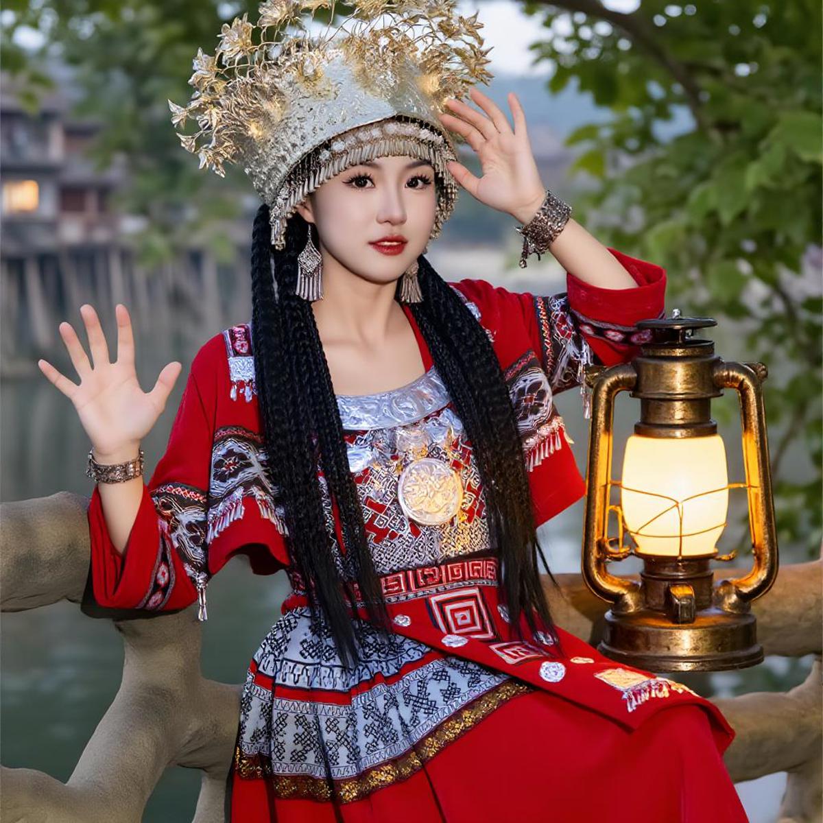 苗族姑娘_贵州苗族服饰flux_lora | realistic guizhou miaozu clothes - v1.0 | Flux ...