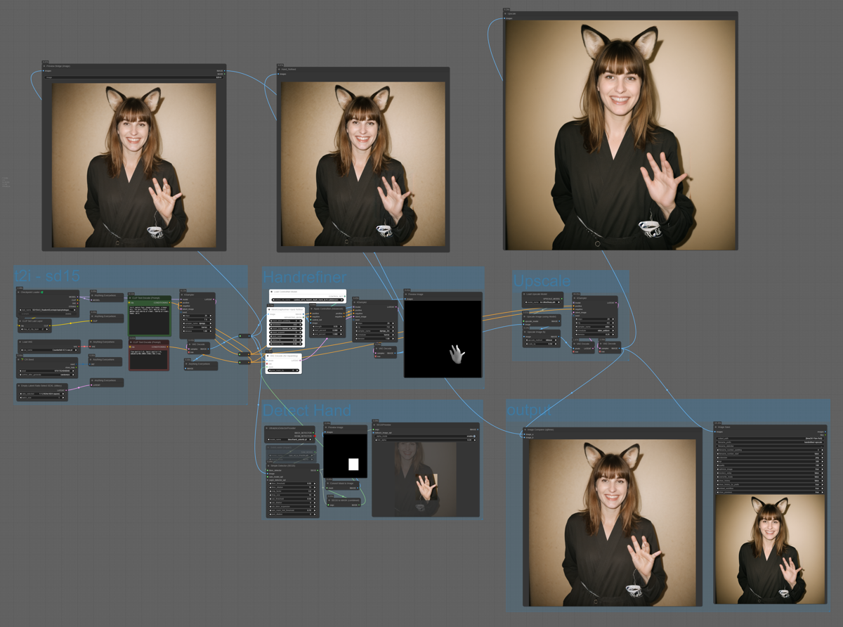 【AWESOME】ComfyUI Auto hand refiner upscale workflow 【ControlNet】 - v2 ... 【AWESOME】ComfyUI Auto hand refiner upscale workflow 【ControlNet】 - v2 ...