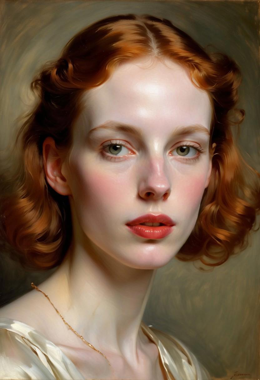 AI Image Creation A portrait of a pale, skinny woman with - AIEasyPic