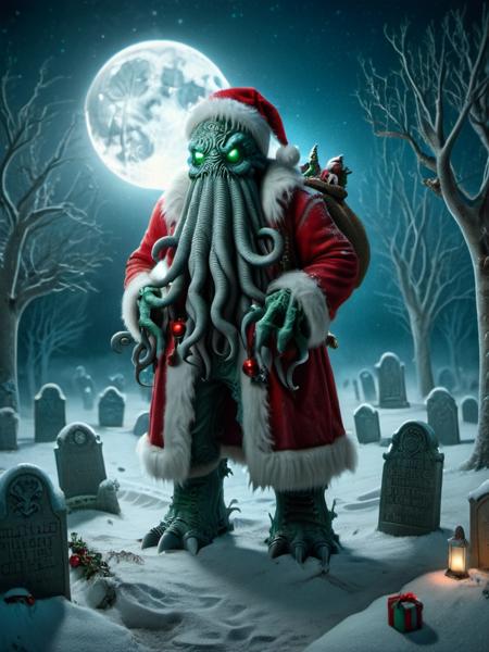 AI Image Creation ral-santa, cthulhu santa, a santa in cre - AIEasyPic