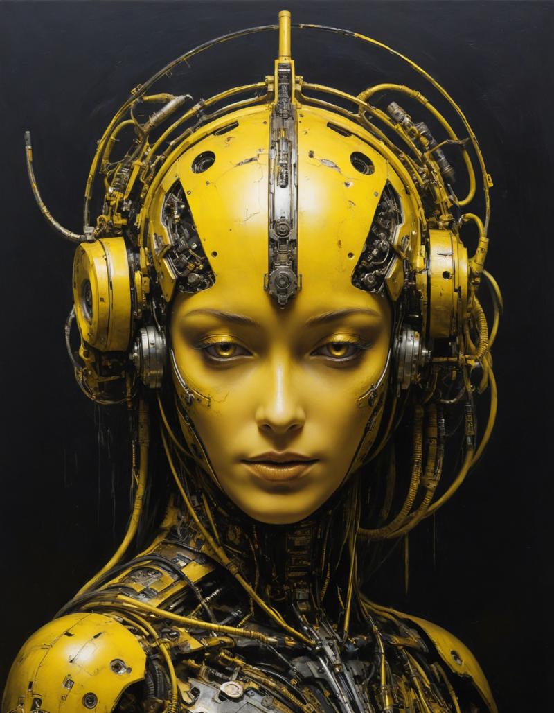 yellow cyborg | Civitai