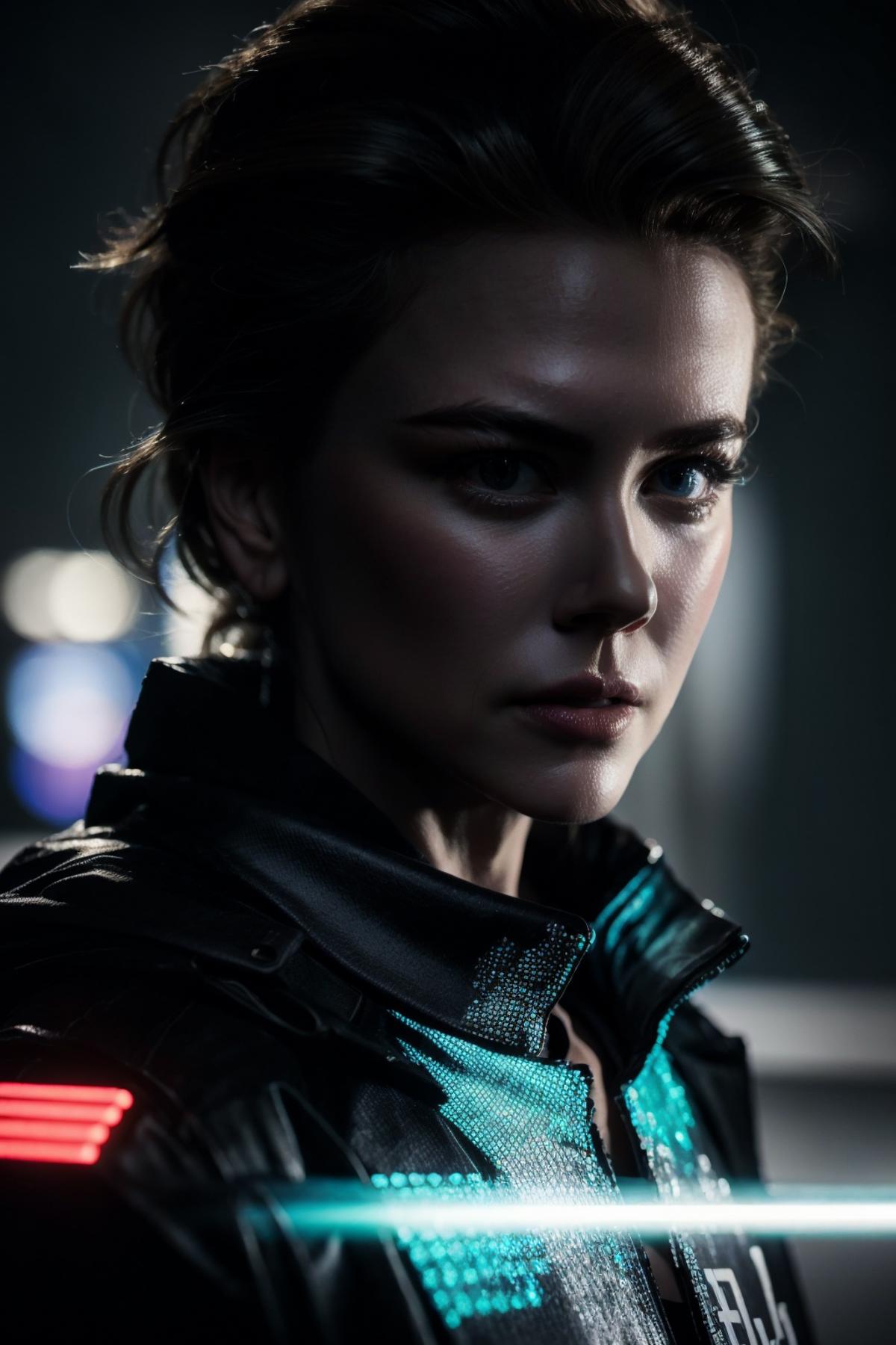 Wearing holographic cyberpunk clothing images generated with AI