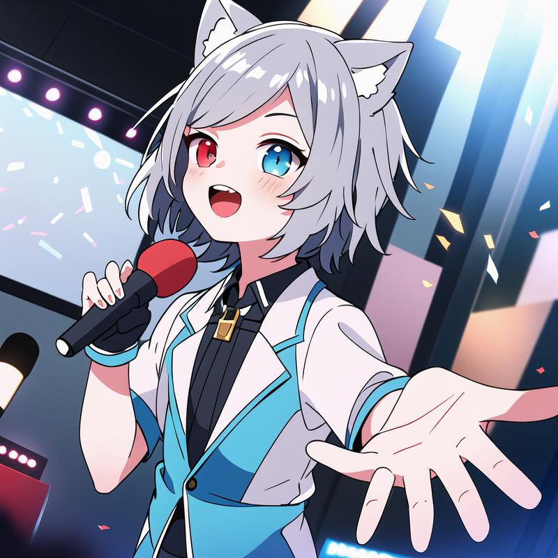 Catboy Vtuber singing in a concert | Civitai