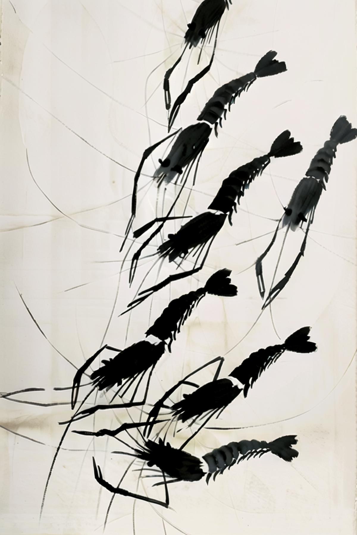 JZCG034-Traditional Chinese painting-shrimp - v1.0 | Stable Diffusion ...
