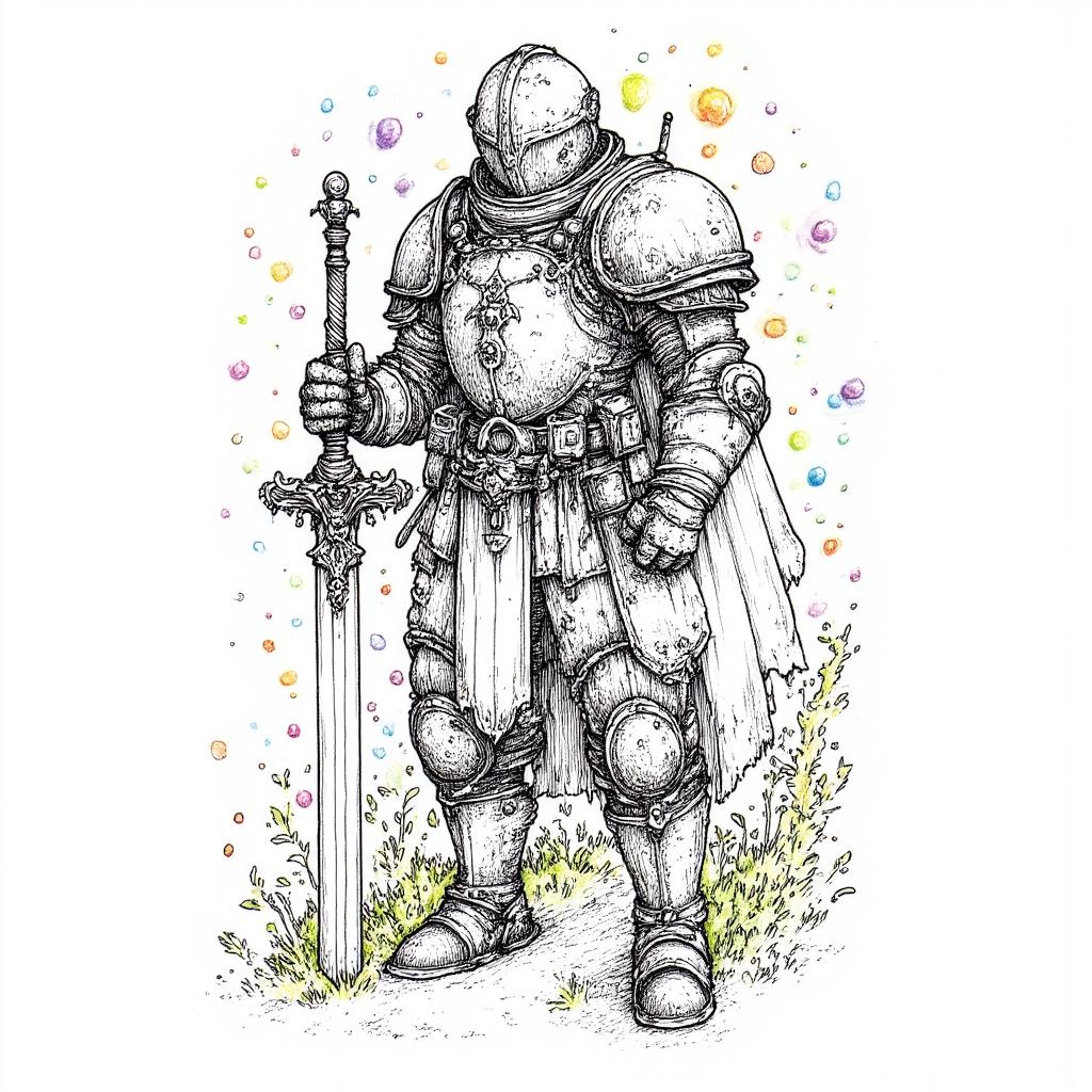 Whimsical Mechanica Line Drawing - Flux