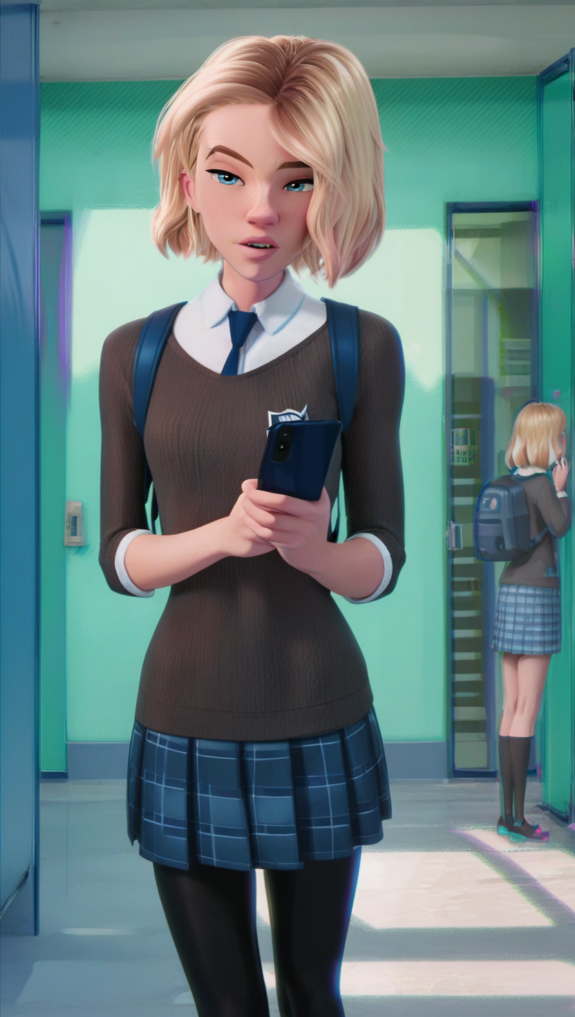 Gwen Stacy (School version) from Spider-Man: Into The Spider-Verse - PonyXL Showcase | Civitai